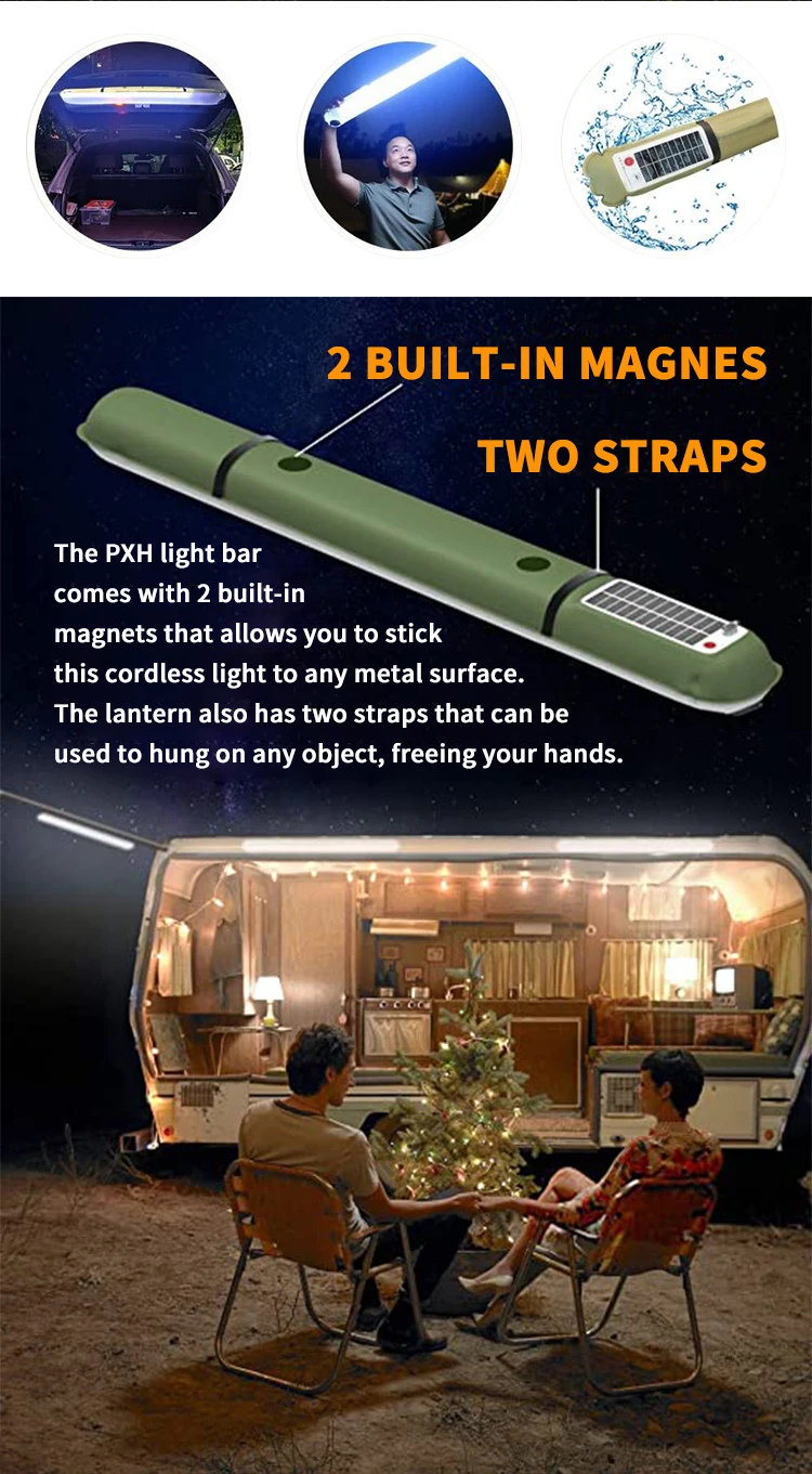 Outdoor Collapsible Led Solar Lamp Inflatable Folding Waterproof 2-in-1 ...