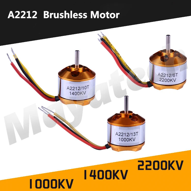 A2212 2212 Motor sin escobillas KV1000 1400 2200 para RC Aircraft ...