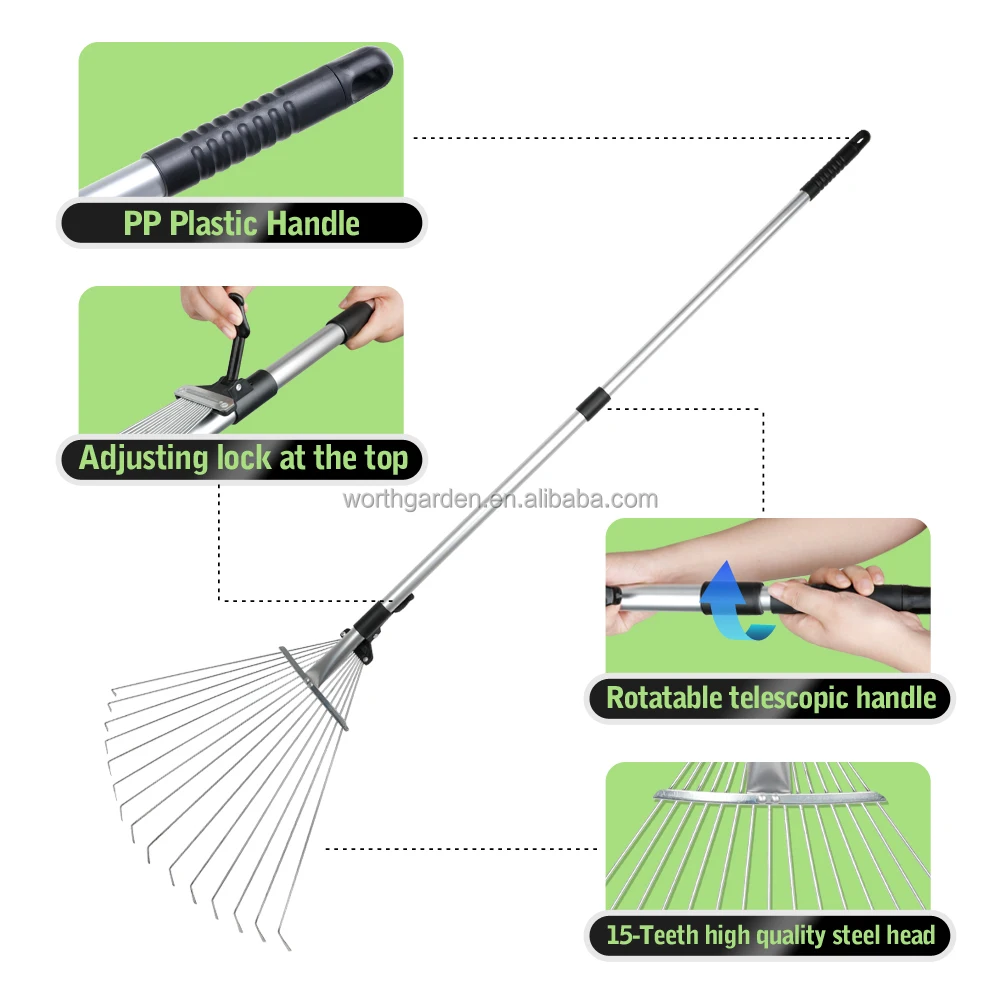 Metal Aluminium Adjustable Retractable Telescopic Handle Gardening ...