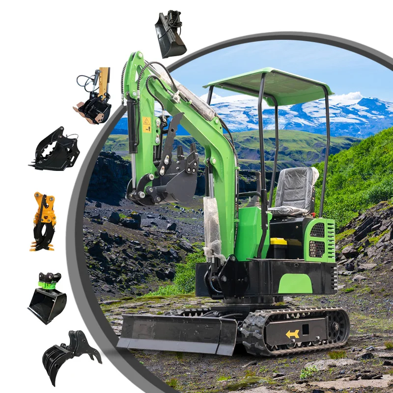 Mini Excavator With Included Attachments Excavator Joystick Handle ...