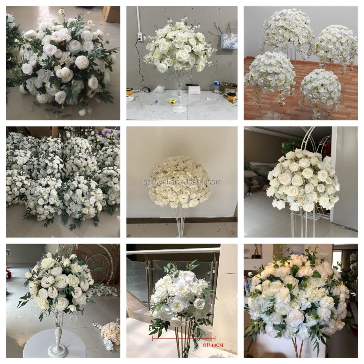 Leading Rose Flowers Ball Decor Artificial Wedding Table Centerpiece ...