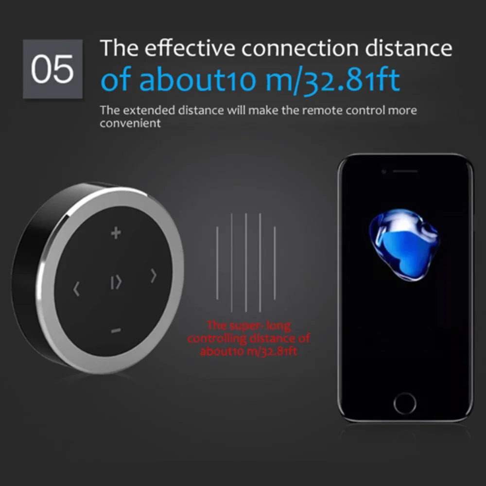 Wireless Ble Media Button Steering Wheel Controller For Car Motorcycle ...