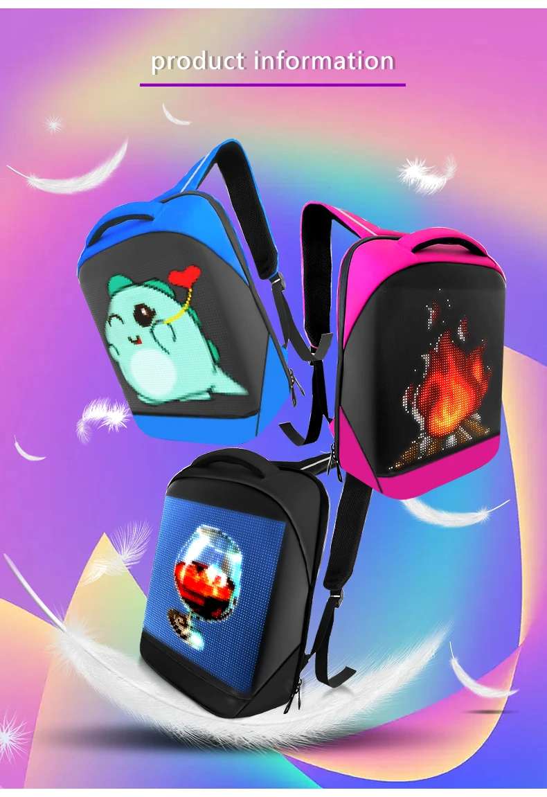 Backpack with LED Sensor Light - Portable Digital Display