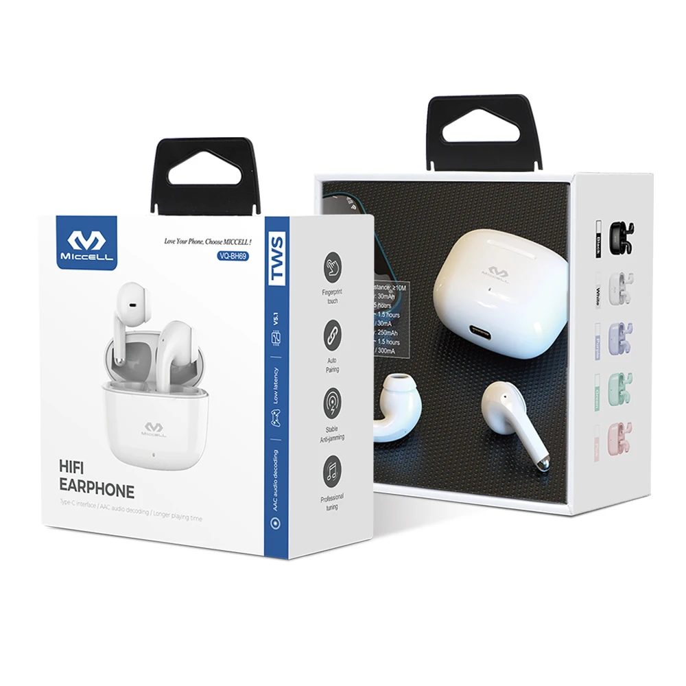 Miccell Hifi Mobile Phones Earbuds Multi Color Earbud Bt Tws Earbuds ...