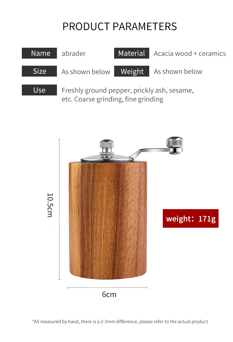 Long Hand Crank Manual Pepper Grinder Spices Mill Grinding Tool For ...