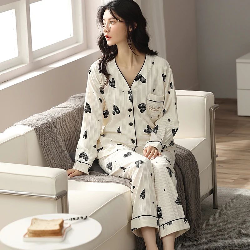 Elegant Cotton Homewear - Quality Long Sleeve Pajamas