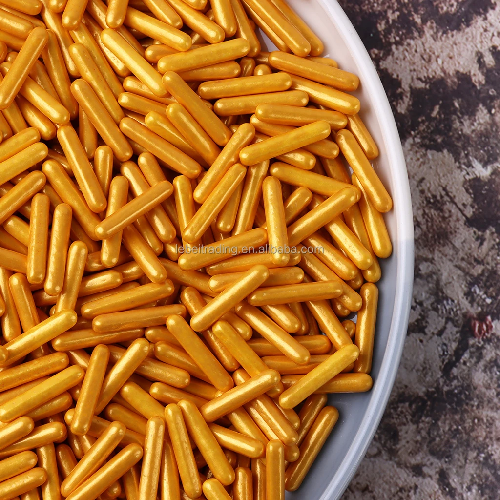 Lovebakery Macaron Desserts Metallic Sugar Rods Edible Bakery Sprinkle ...