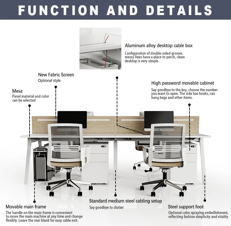 Office Cubicle Design Workstation Staff Desk 8-person Workstation With ...