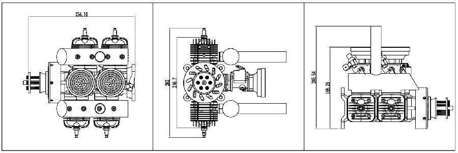 DLA 128CC Four Cylinder Gasoline Engine for RC Model Planes