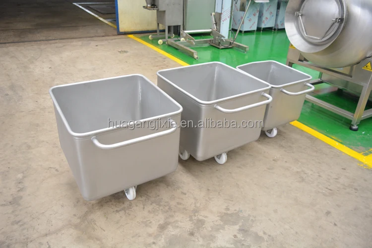 304 Stainless Steel Food Trolley 200l Meat Eurobin Food Skip Cart 100l ...