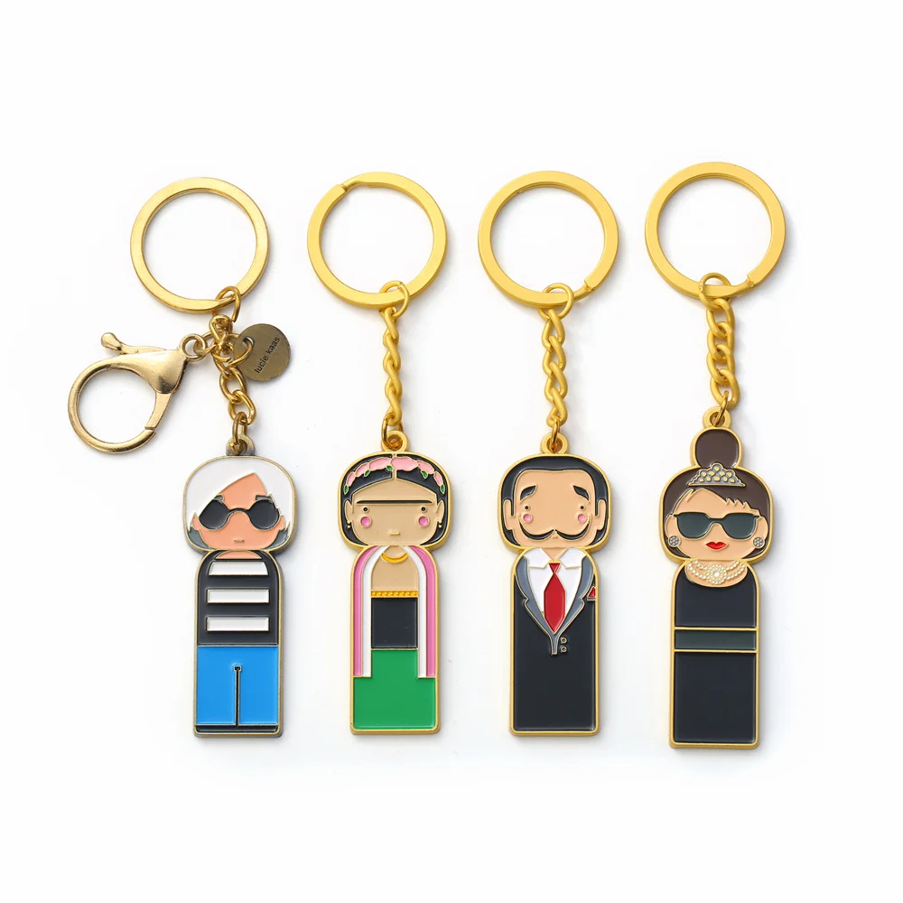 Cheap 2d 3d Soft Enamel Design Keyring Enamel Logo Letter Company Name ...