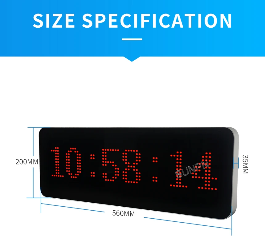 Wall Mounted Digital Clock with NTP POE for Schools & Hospitals