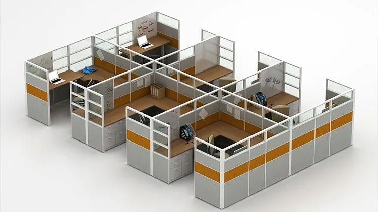 Office Furniture L Shape 4-10 People Modular Modern Staff Employee ...