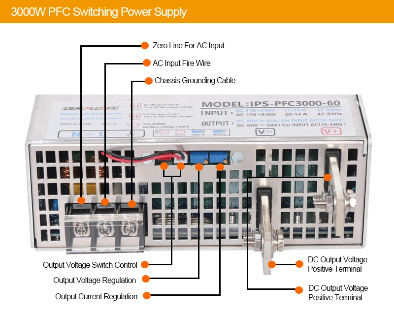 Idealplusing 48v Dc Switching Power Supply 3kw With Over Voltage ...