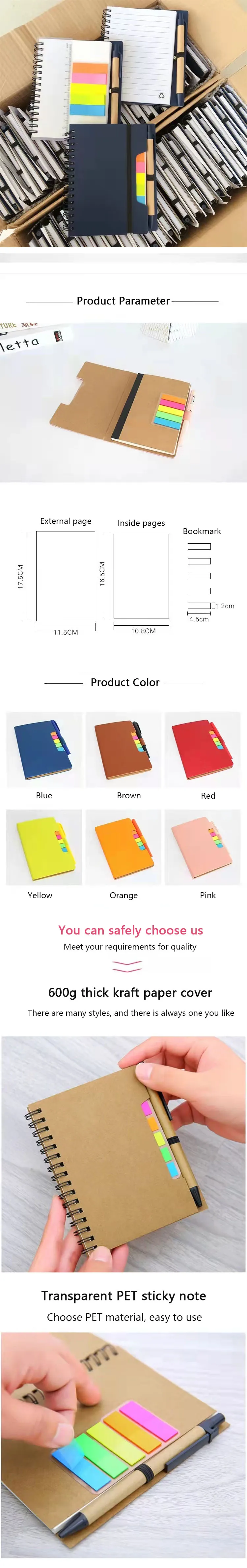 Custom Notebook Schedule Dairy Memo Divider Sticker Binder Spiral ...