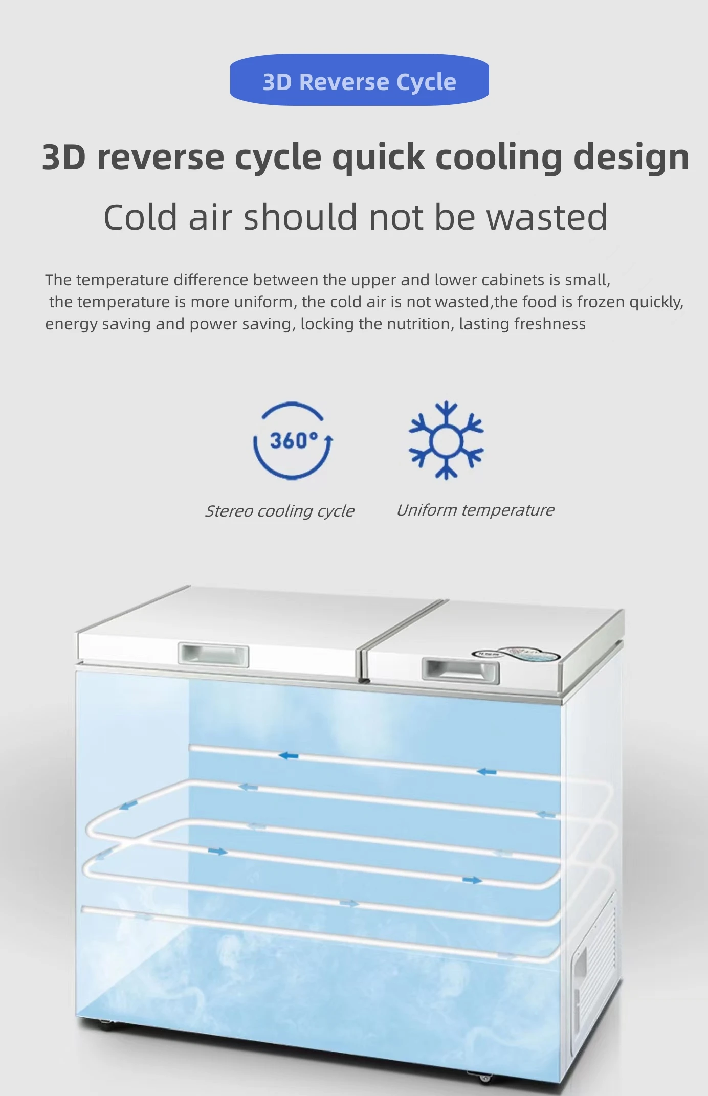 255l Top Open Fridge Chest Horizontal Deep Freezer With Silding Glass ...