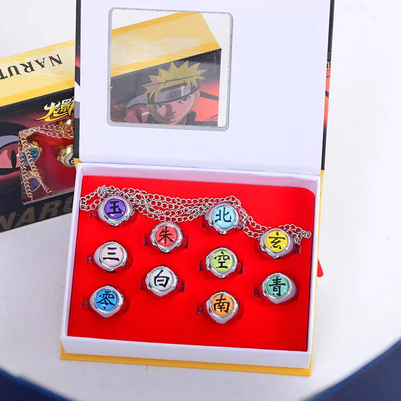 Alibaba.com: 10 Pcs Per Set Akatsuki Ring Jewelry Box Set, Anime ...