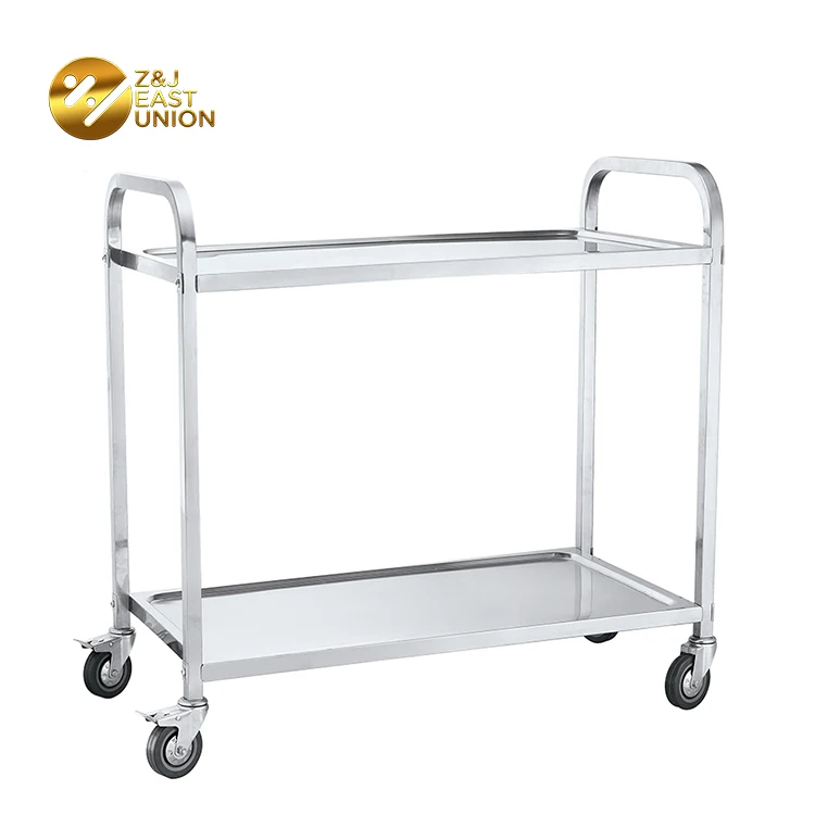 High Quality Round Tube Food Service Cart Trolleys Kitchen Serving ...