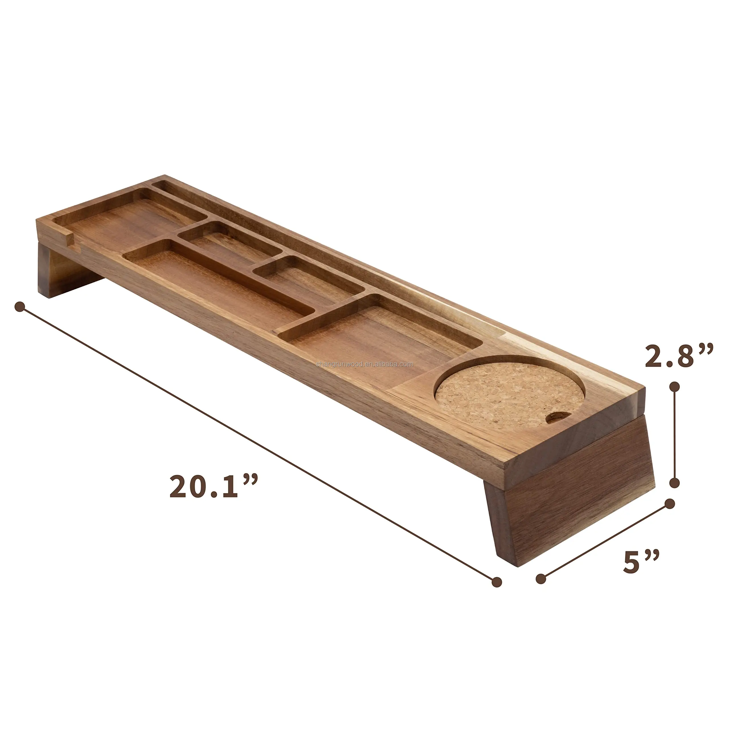 Natural Wood Desk Organizer - Minimalist & Multi-compartment