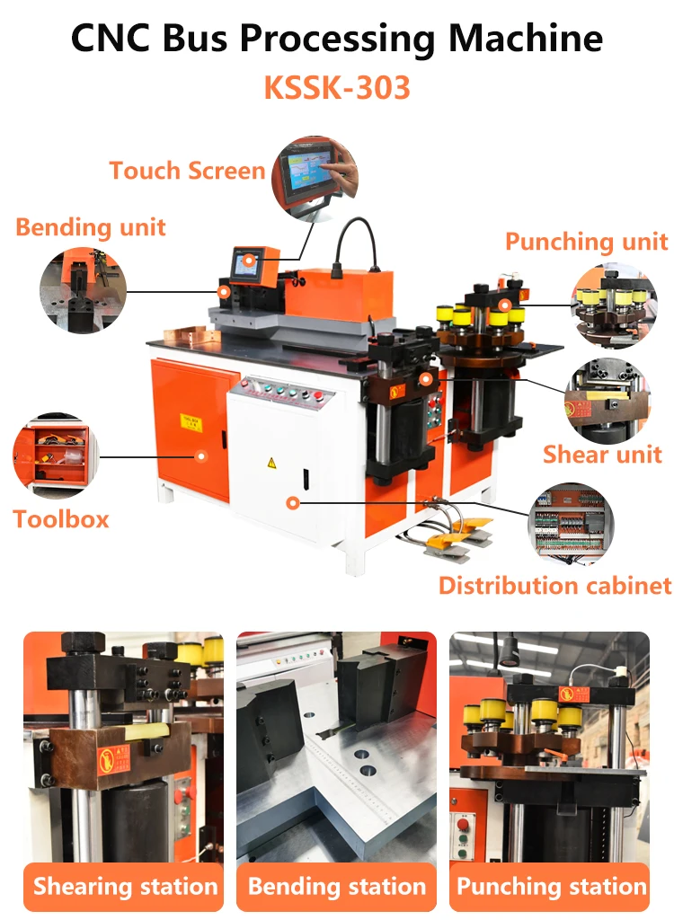 High Precision Plc Cnc 3 In1 Copper Hydraulic Bar Bus Bar Machine ...