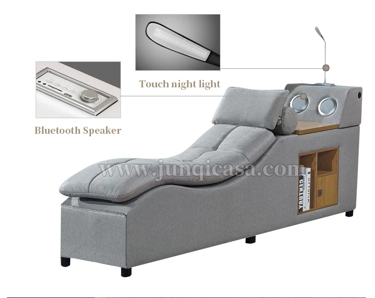 Smart Bed with Multifunctional Leather, Speakers, & Storage