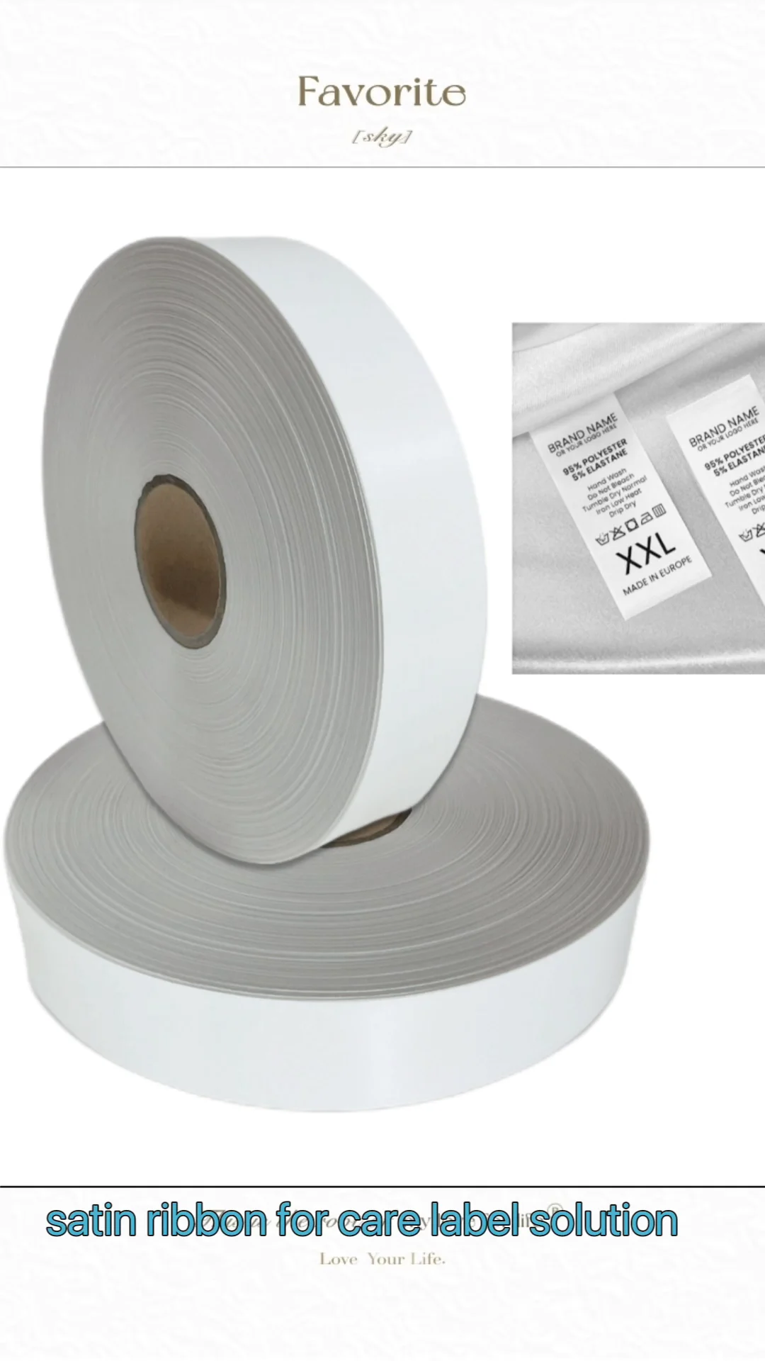 Blank 25mm X 200m White Printed Material Washing Care Labels Rolls ...