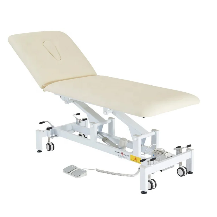 2 Section Electric Treatment Table Examination Bed Table With Side ...