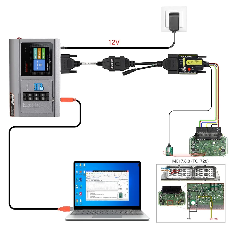 GODIAG ECU GPT Boot AD ECU Connector - Universal Diagnostics