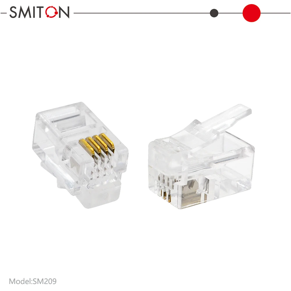 Rj9 Modular Connector Rj9 4p4c Modular Plug For Telephone Cable - Buy ...