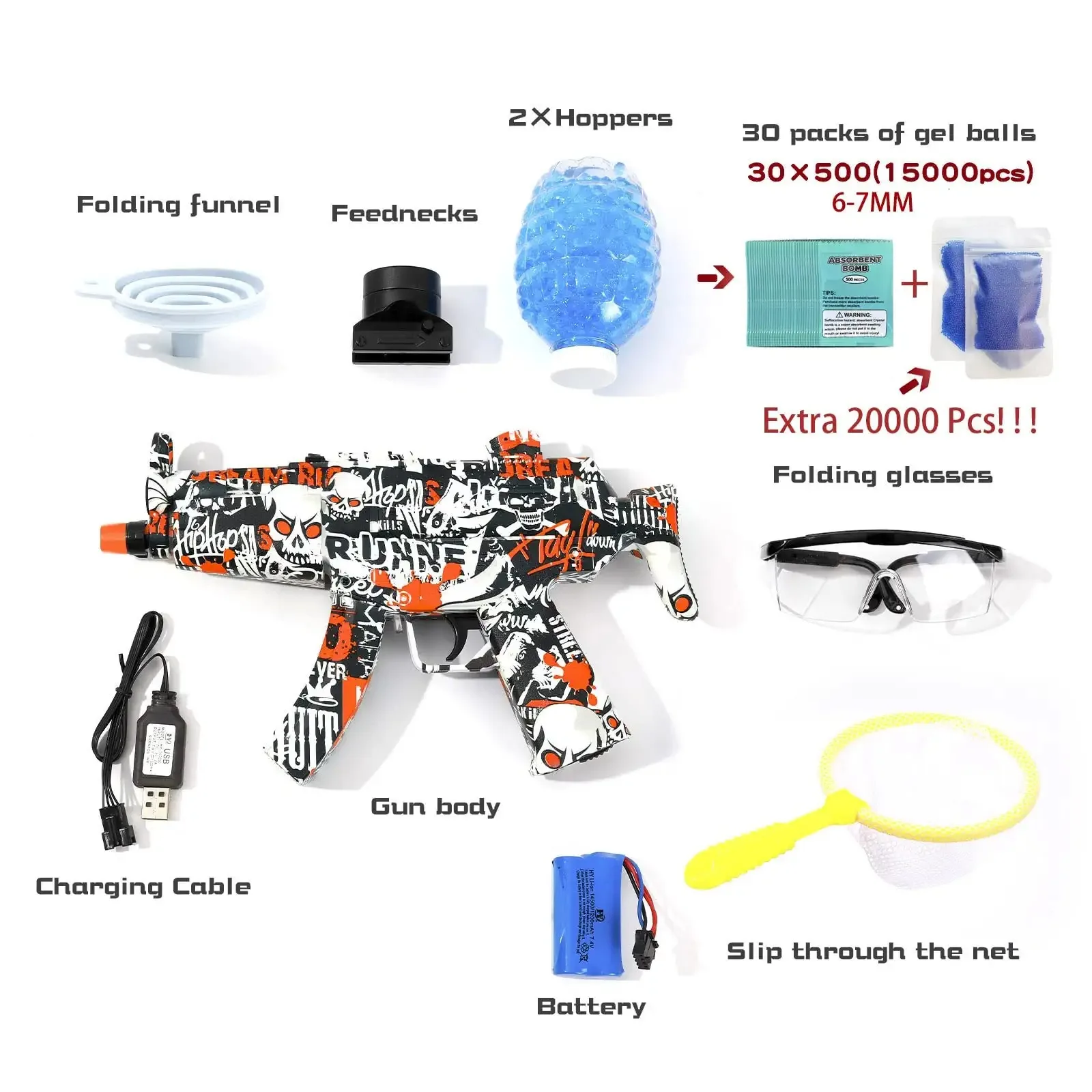 Airsoft Pistola Akm 47 Gel Blaster Balas Automatic De Toy Glow Goma ...