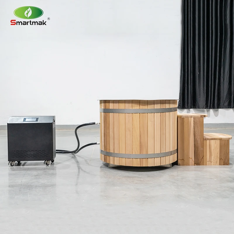 Smartmak Wooden Ice Bath Sauna Ice Barrel With Water Pump And ...