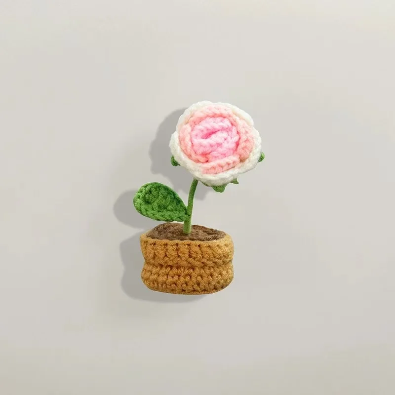 Handmade Crochet Mini Flower Pot Refrigerator Magnet| Alibaba.com