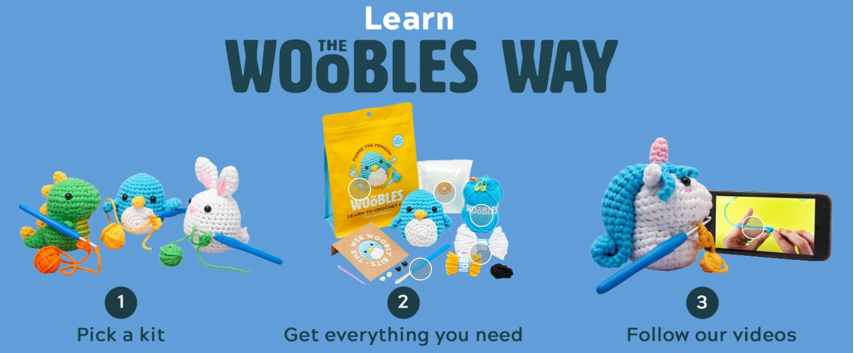 Diy Crochet Kit Animal Yarn Learn To Beginner Diy Mini Handmade Craft ...