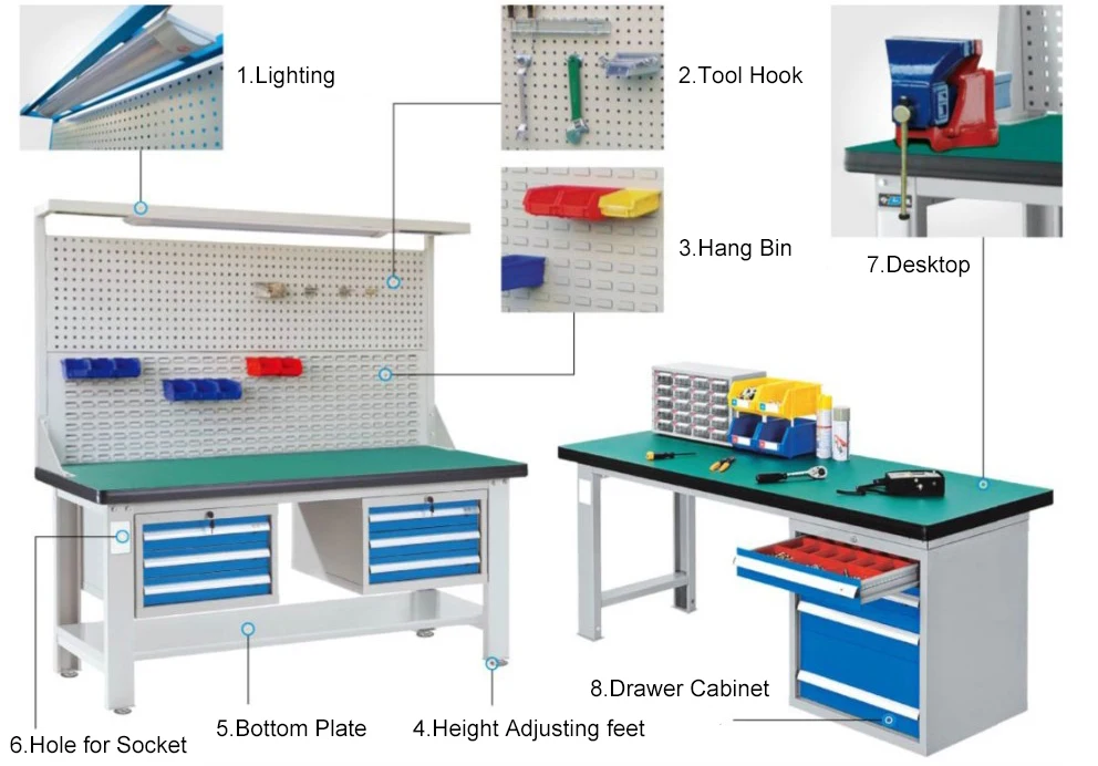 Custom Industrial Heavy Duty Worktable Workshop Stainless Steel ...