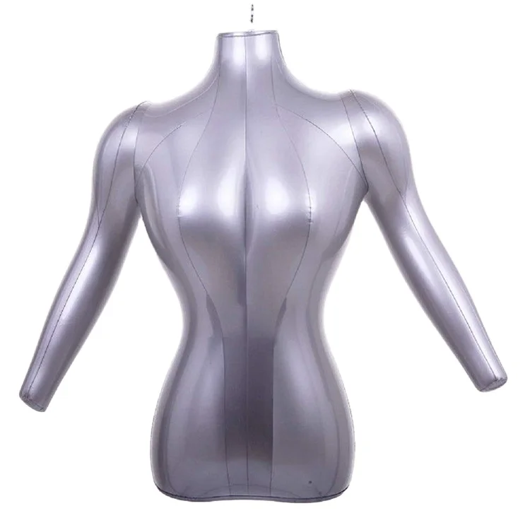 factory customized PVC inflatable female half body mannequin with arms ...