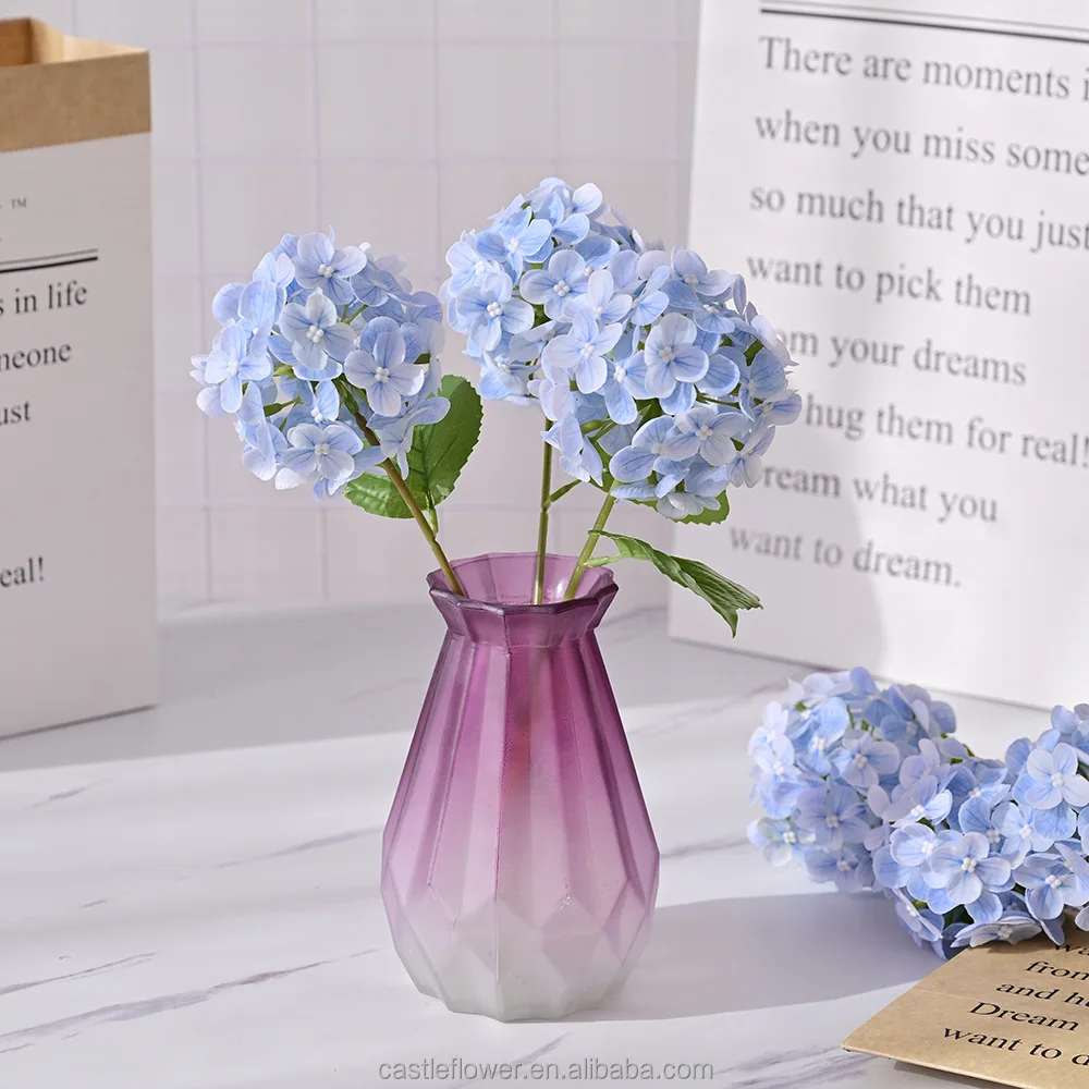 JCF265 Popular Wholesale Real Touch Silk White Blue Hydrangea Heads ...