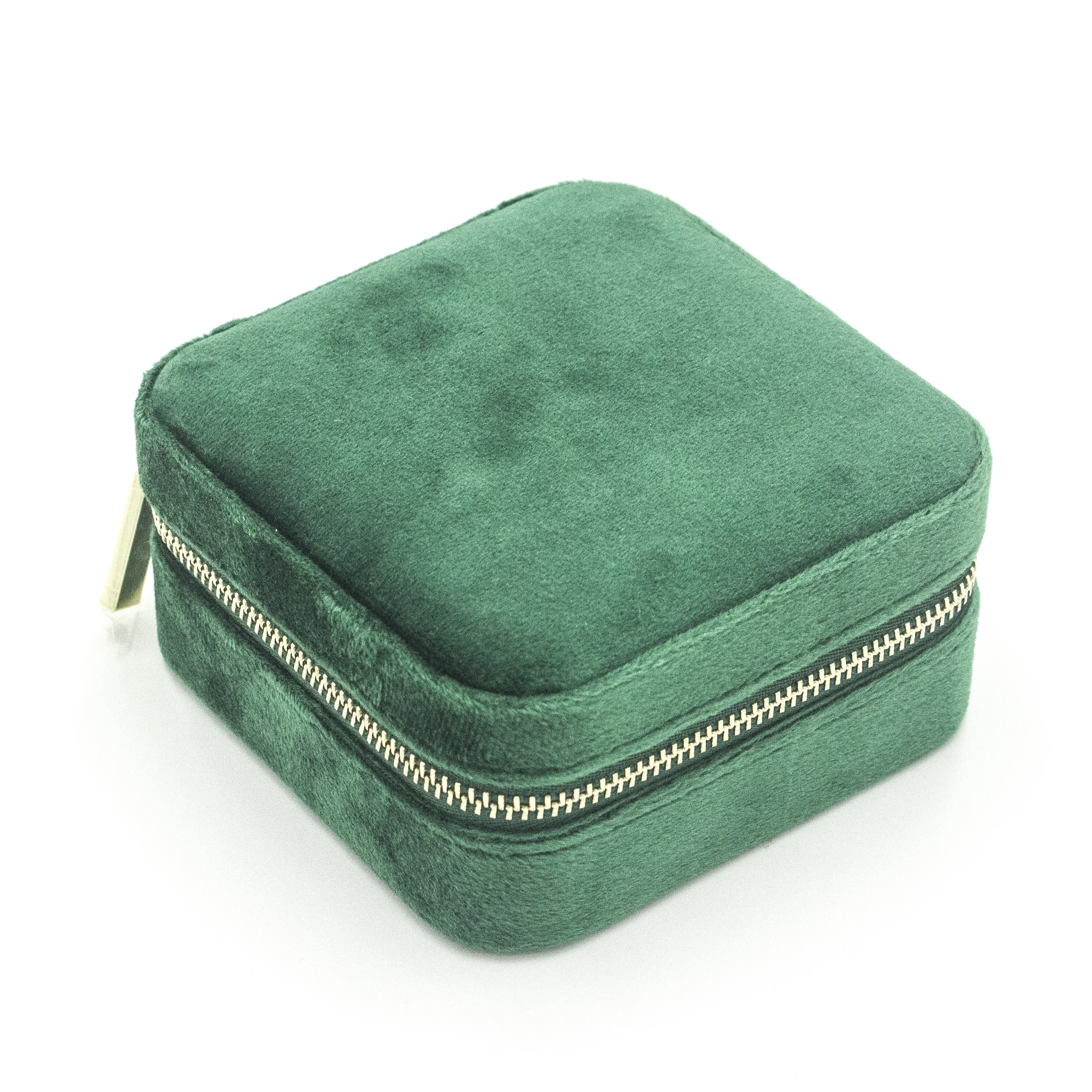 Small Square Elegant Velvet Travel Jewelry Box Rings Earrings Necklace ...