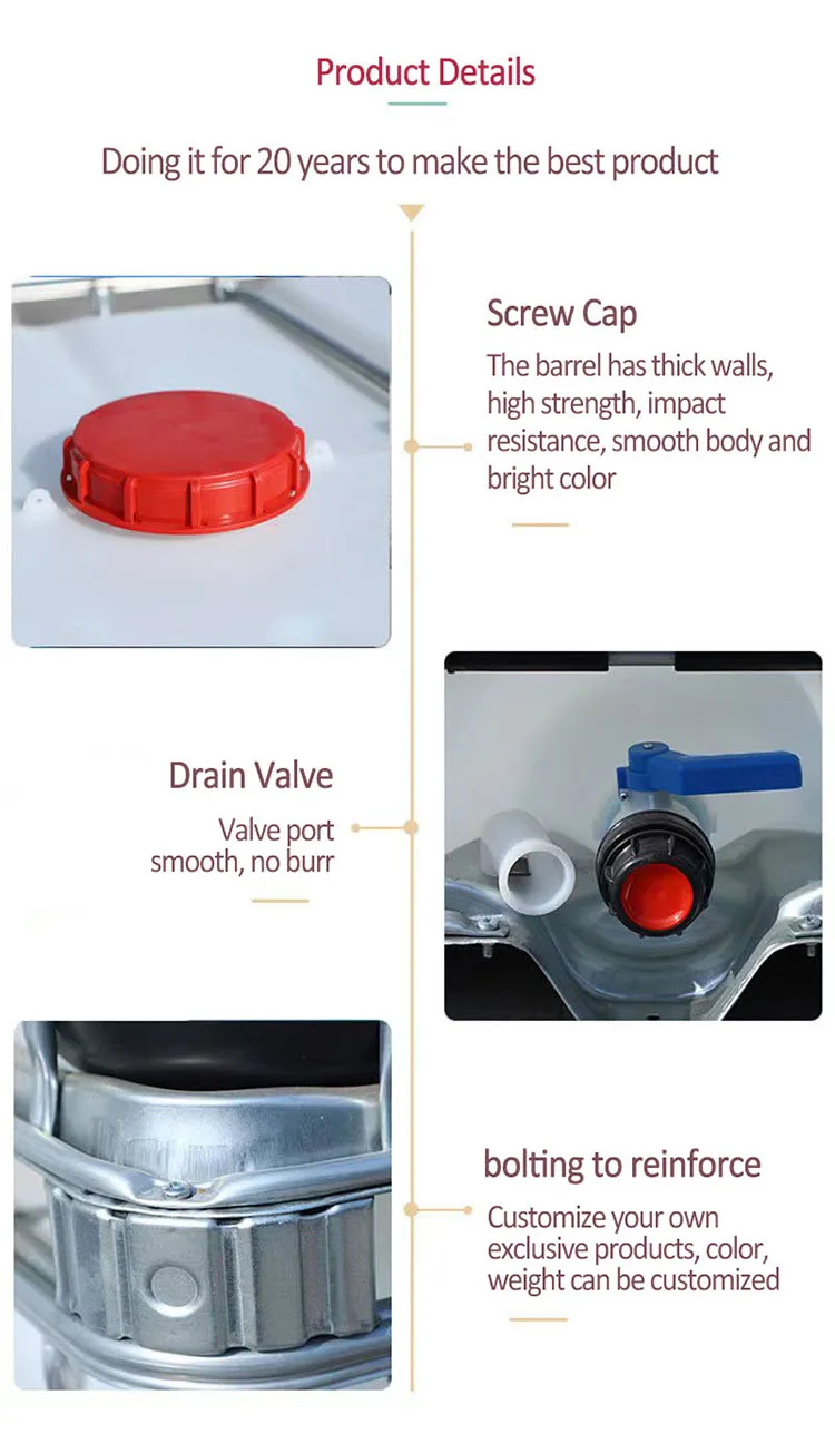 Hdpe 1000l Plastic Water Tank Ibc Chemical Storage Container Square ...