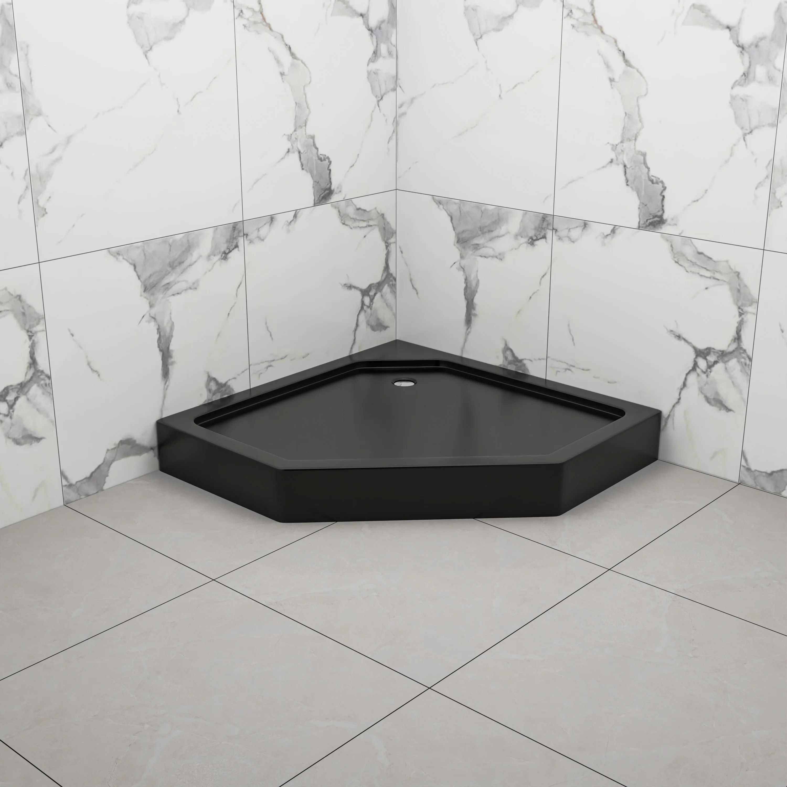 Acrylic Anti Slip Square Portable Shower Tray With Place It In The ...