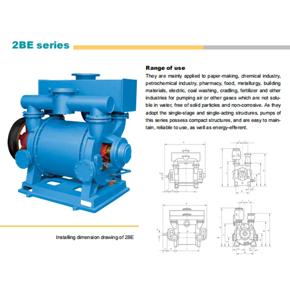 2be Series Water Circulating Ring Vacuum Pump Stainless Steel Liquid Ring Vacuum Pump For Cnc ...