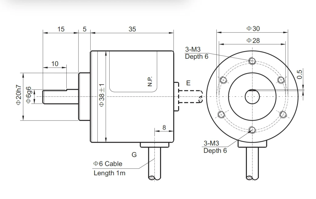 Motorized Rotary Encoder Incremental Rotary Encoder 58mm External ...