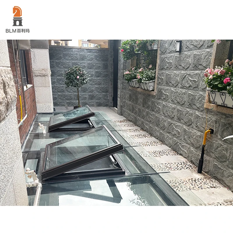 Vertical Chain Aluminum Laminated Glass Skylight Electric Rain Sun Roof ...