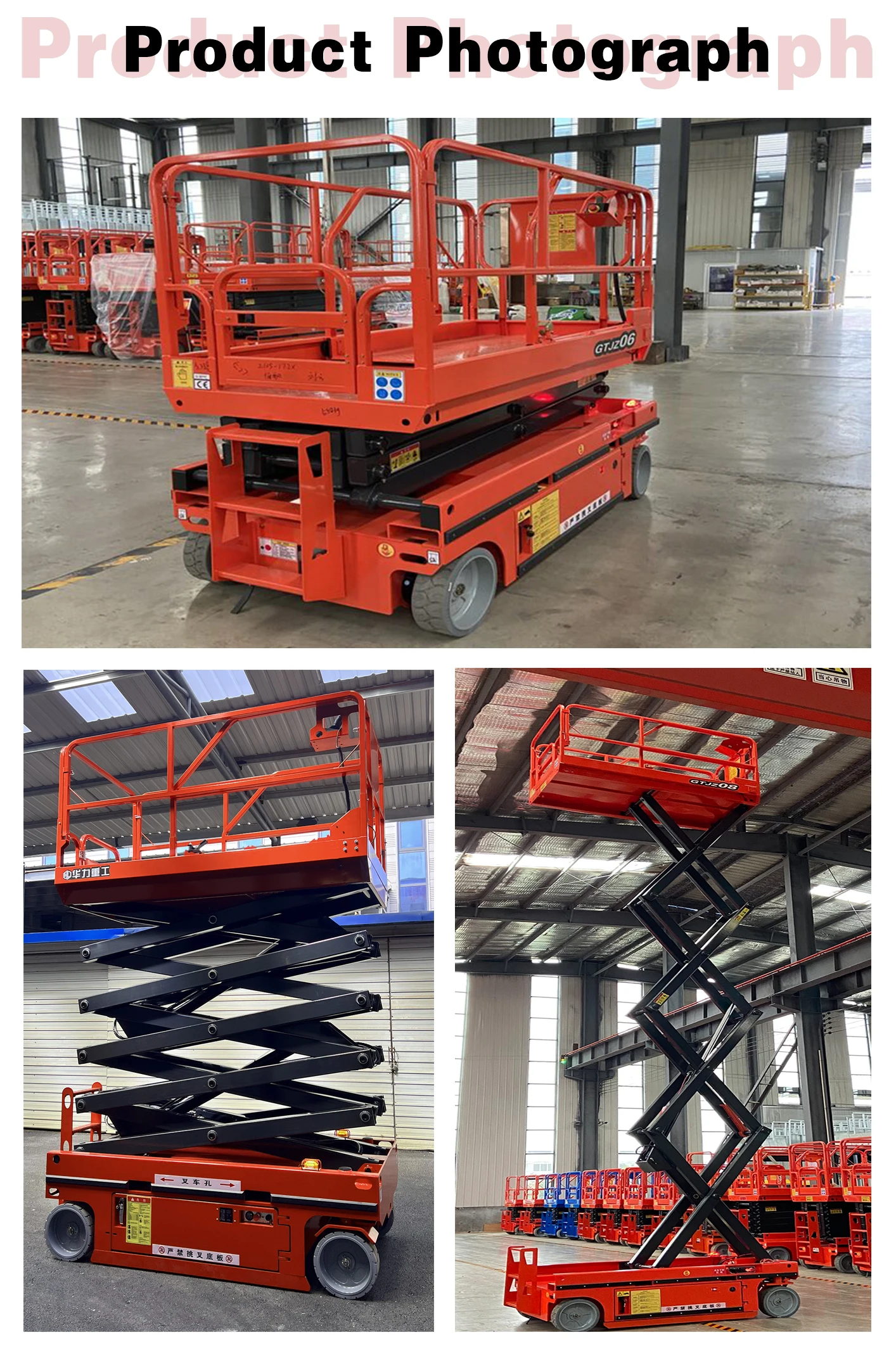 Scissor Lifter 320 kg Self Propelled Scissor Aerial Work Platform 8M ...