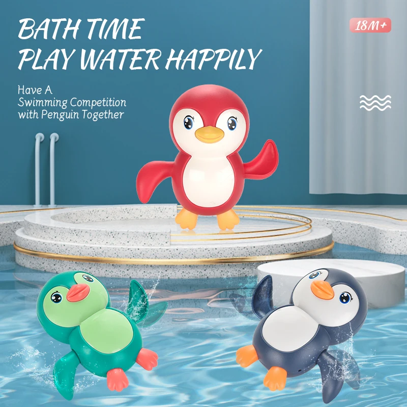 Adorable Baby Wind up Toy - Mini Cartoon Swim Penguin