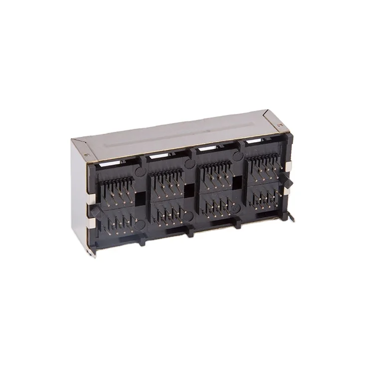 Shield 180 Degree Vertical Stacked 2x4 Rj45 Jacks,8 Ports Dual Deck ...