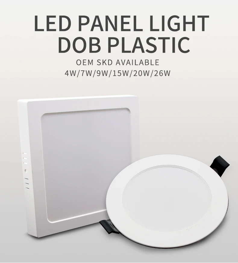 New LED Panel White Plastic LED Panel Light SKD Backlit Office Indoor ...