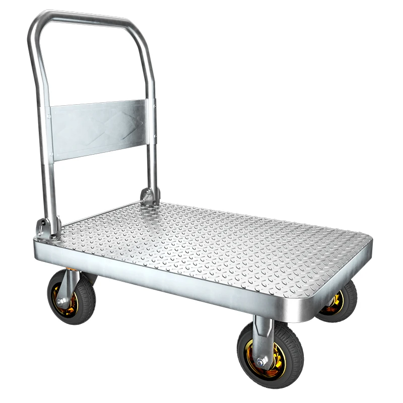 90*60cm Heavy Duty Steel Trolley - Efficient Warehouse Transport
