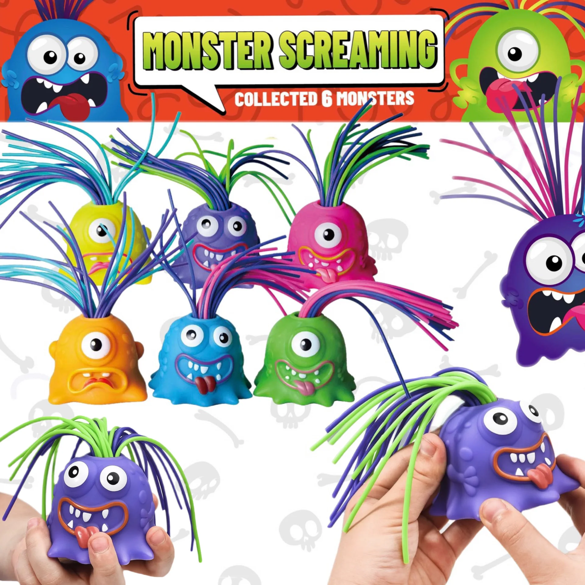 Screaming Monster Pull Its Hair,Fatidge Toys Stress Fidgets Relief And ...