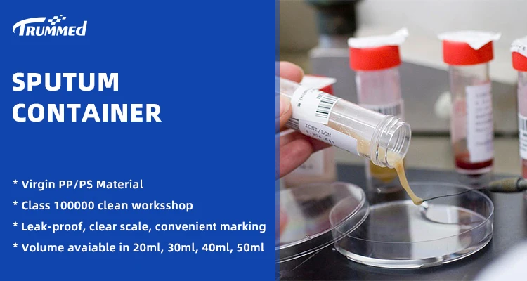 Trummed Plastic Sputum Specimen Container 30ml Sputum Collection ...