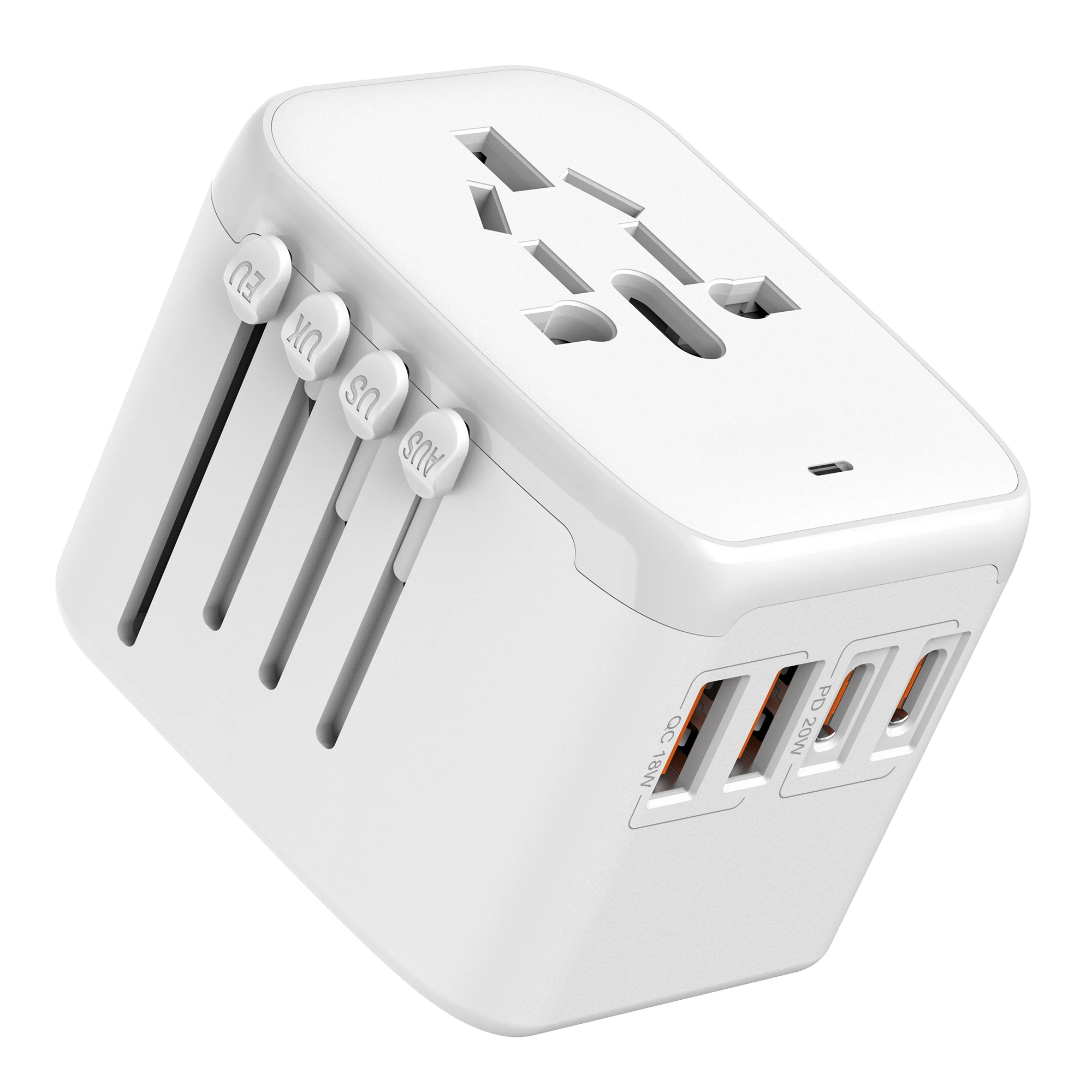 Universal Travel Adapter with USB and Type-C - 20W PD QC 3.0